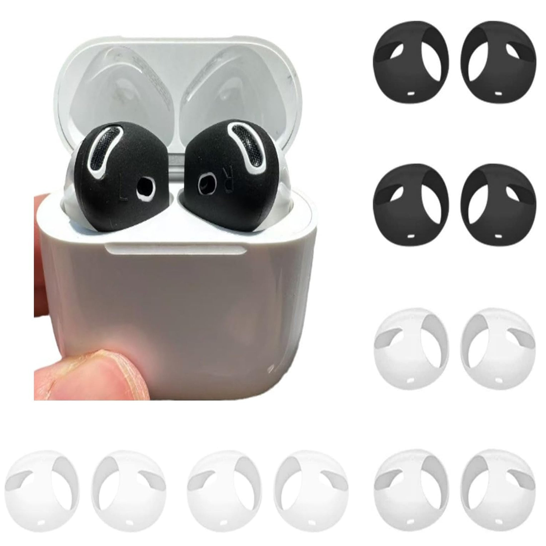 Silicone Earbud Covers for AirPods 4 Charging Case - 6 Pairs - Walmart.com