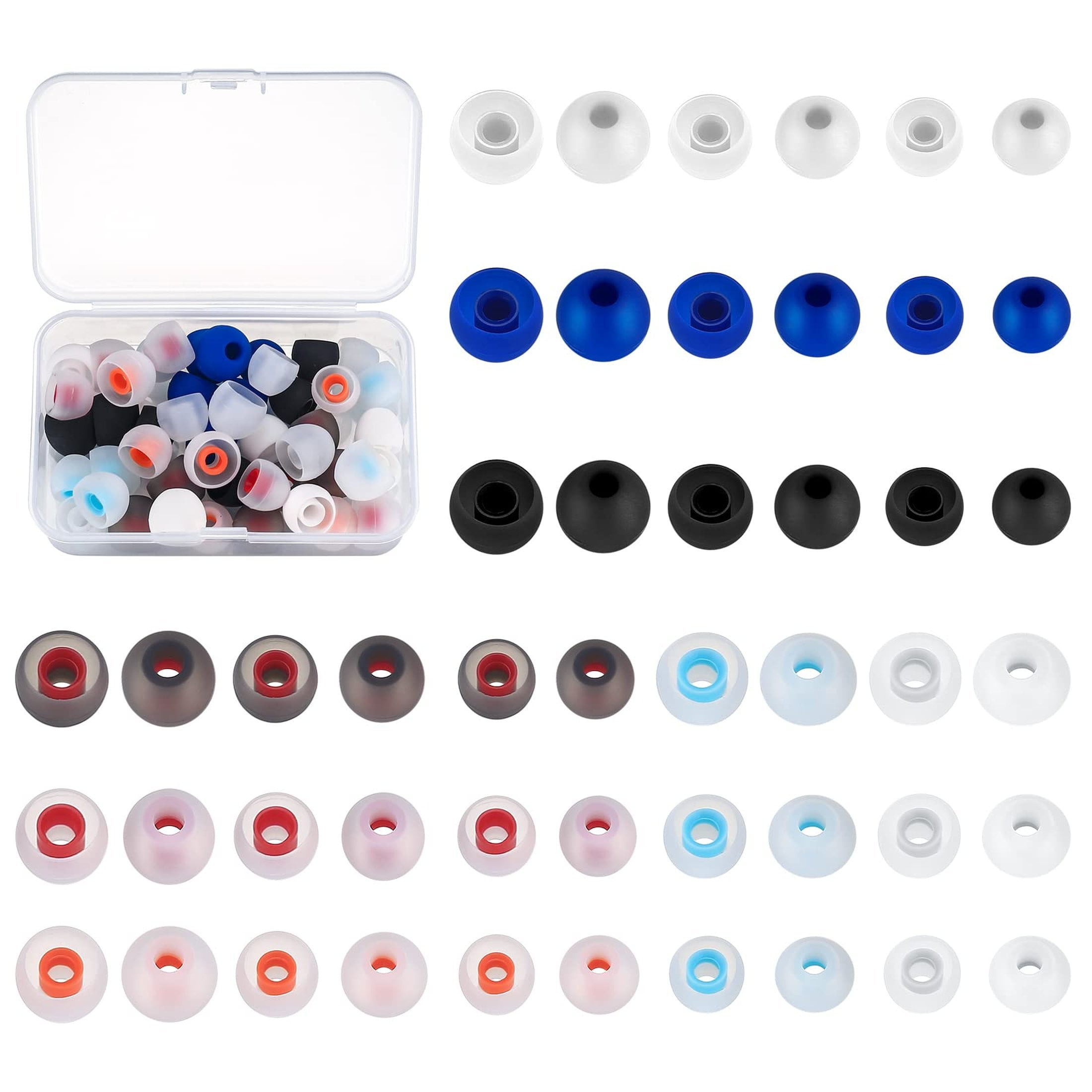 Silicone Earbud Tips Replacement Set in 8 Colors and 3 Sizes for ...
