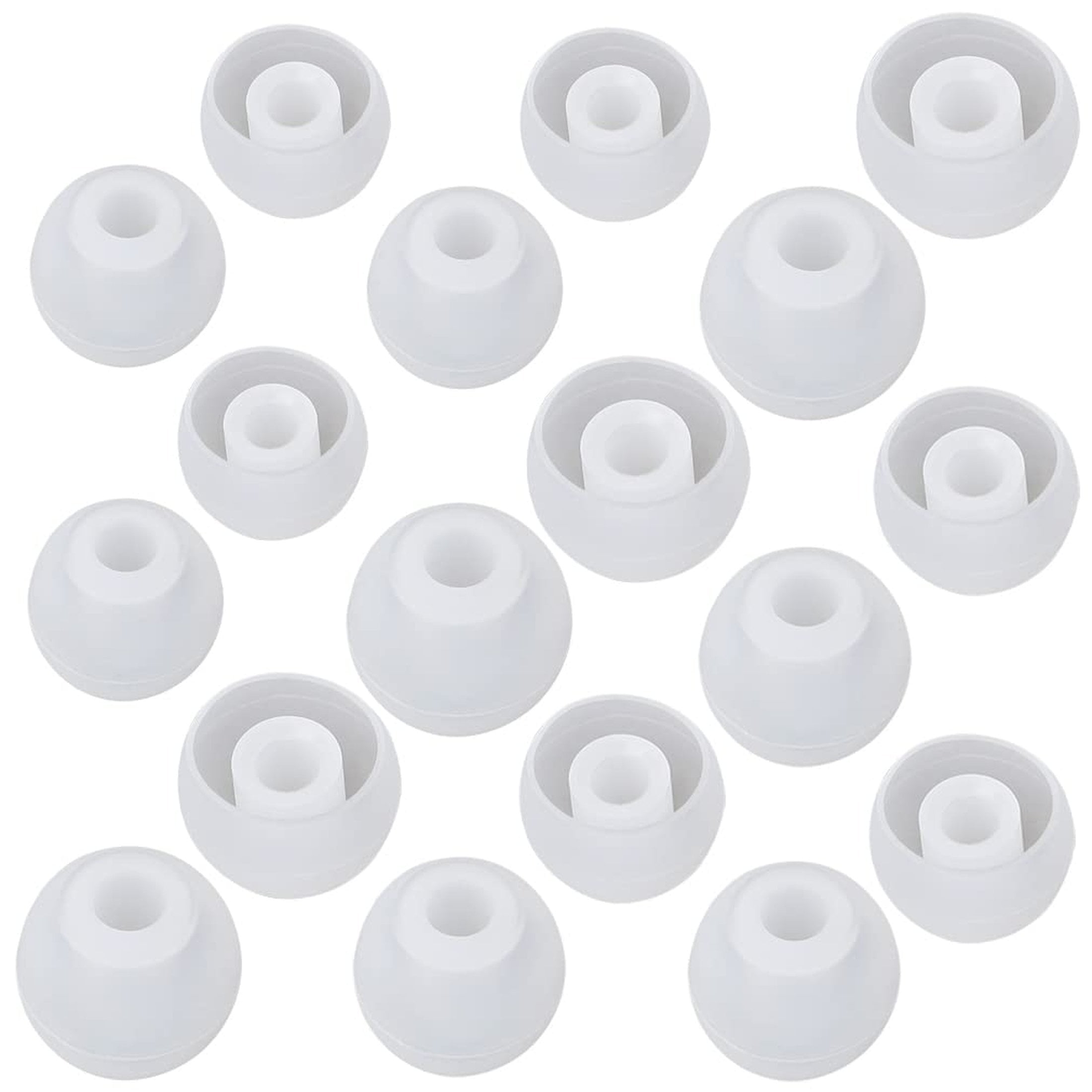 Silicone Earbud Tips Set for 4mm-5.5mm Earphones - 18 Pieces White ...