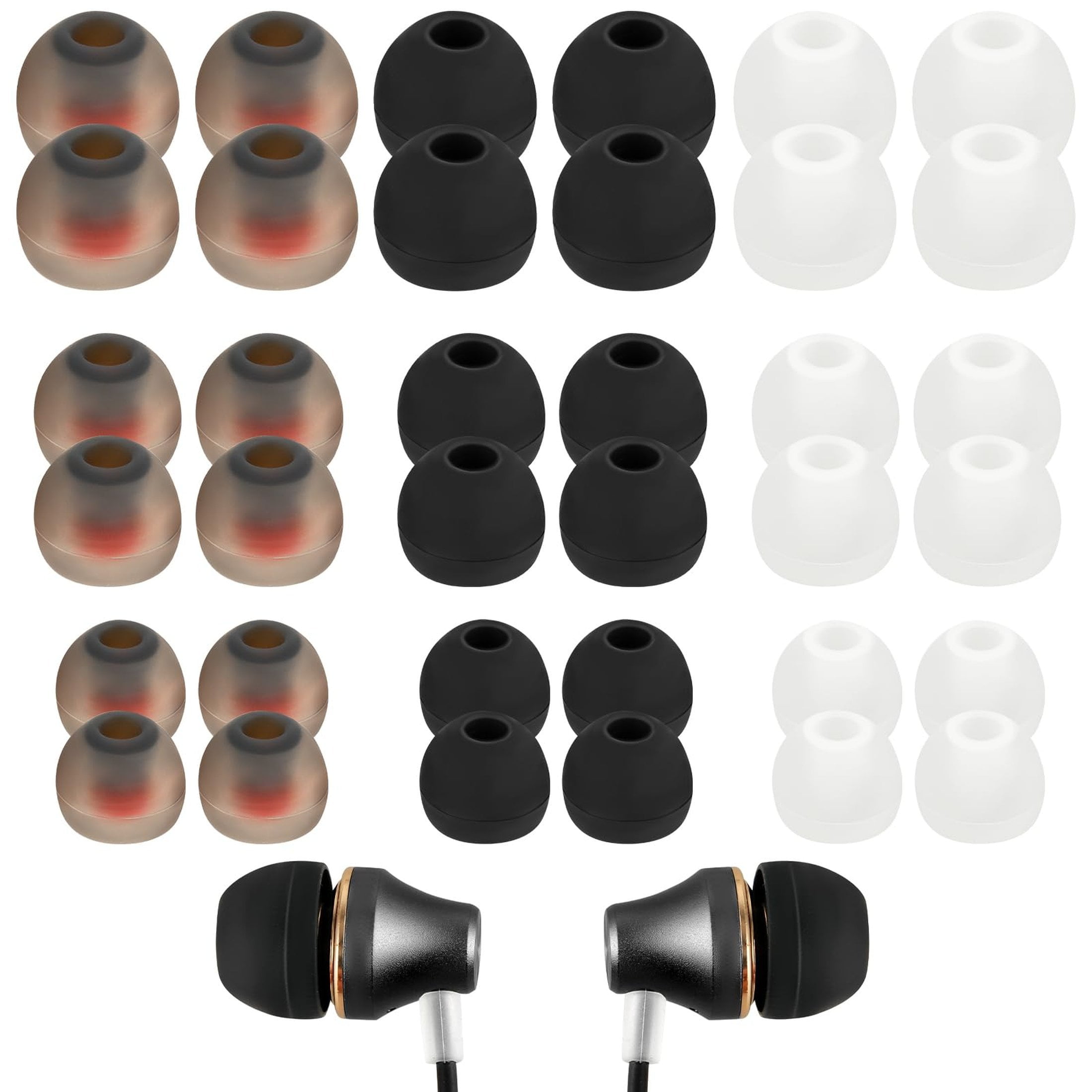 Silicone Earbud Tips Set for Noise Isolation - 36 Piece Replacement Kit ...