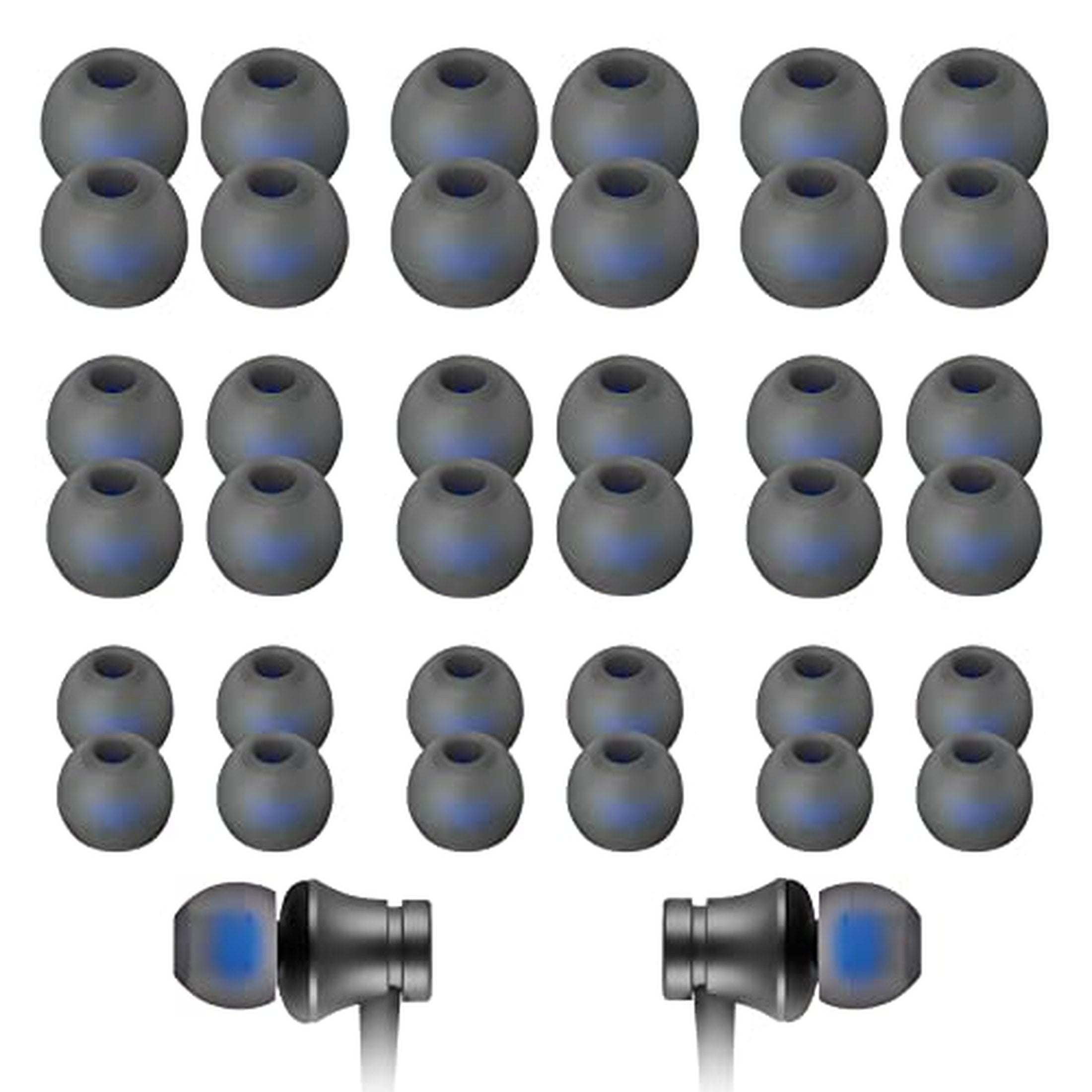 Silicone Earphone Tips Set for Noise Isolation - 36 Pieces in Blue ...