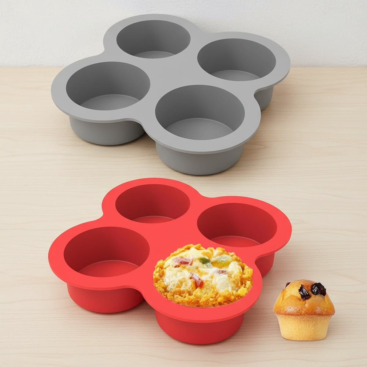 Silicone Egg Bite Molds - 4 Cups Air Fryer Egg Mold, Silicone Egg Molds ...