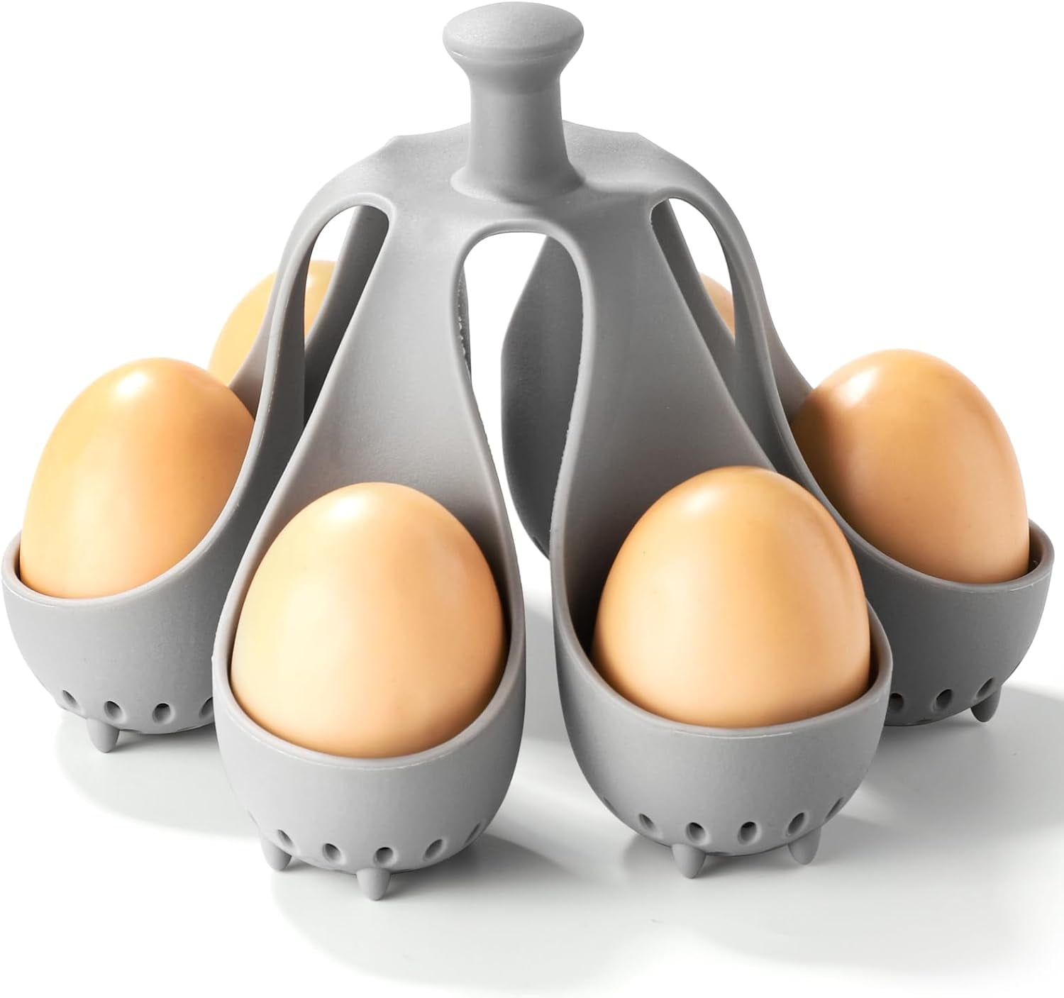 Silicone Egg Boiler Rack for Making Soft or Hard Boiled Eggs, Storage ...