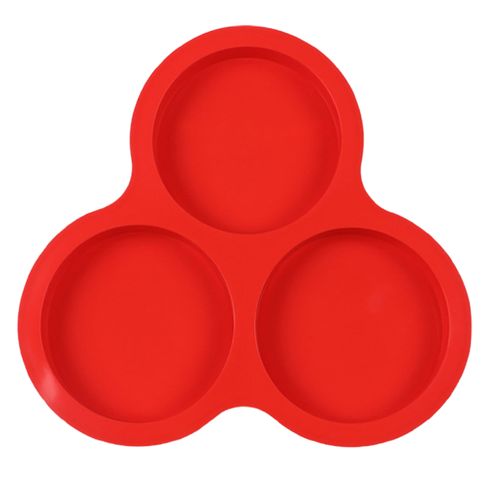 Silicone Egg Cups for Air Fryer, 3-Cavity Cupcake Baking Tray, Round ...