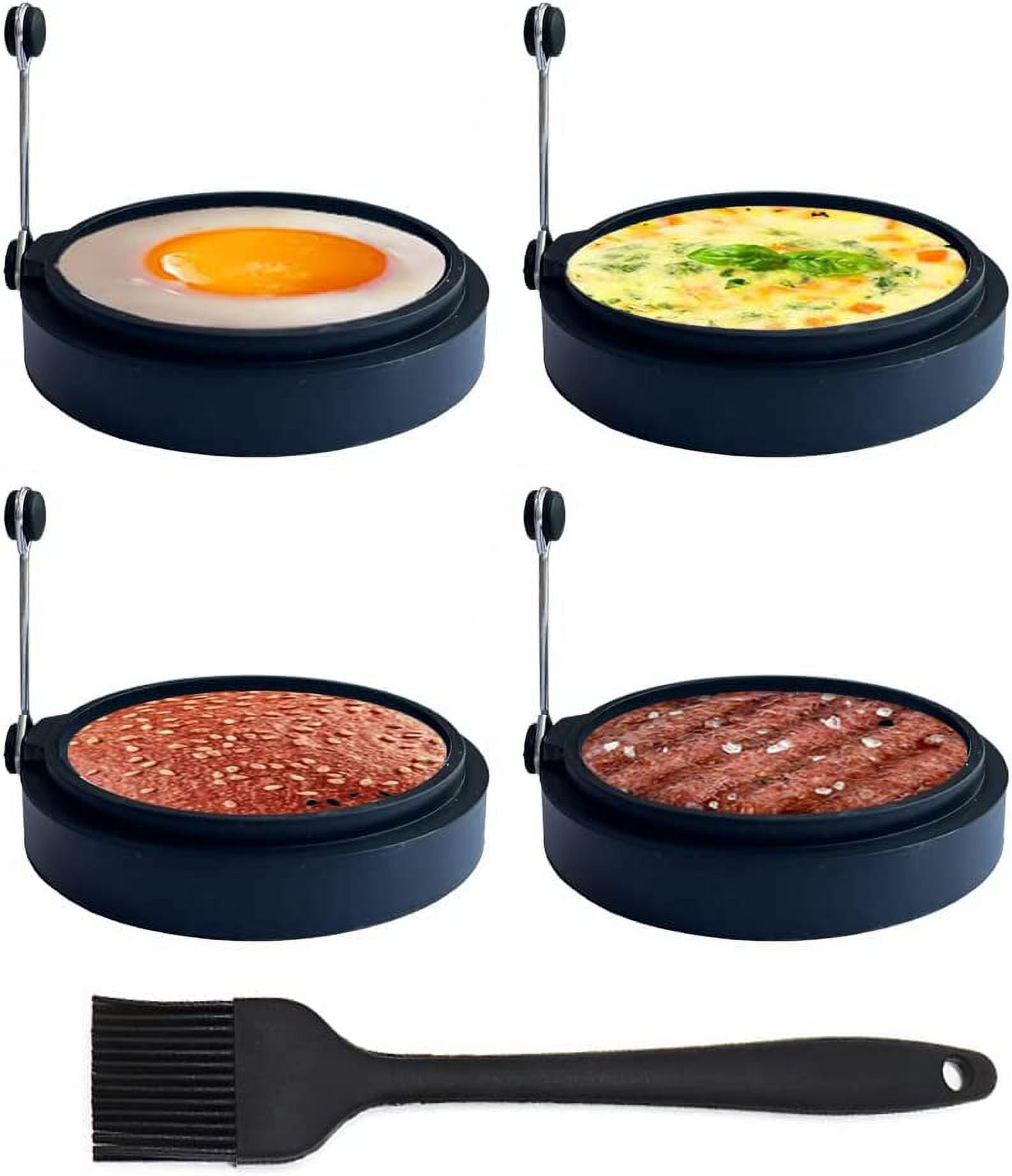 Silicone Egg Ring Molds for Cooking, 4 Pack Egg Rings for Frying Eggs ...