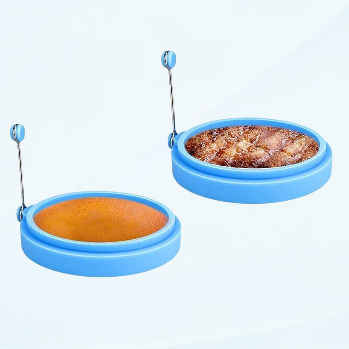 Silicone Egg Rings, 2 Pancake Rings Pack 2 Non Stick Fried Egg Ring ...
