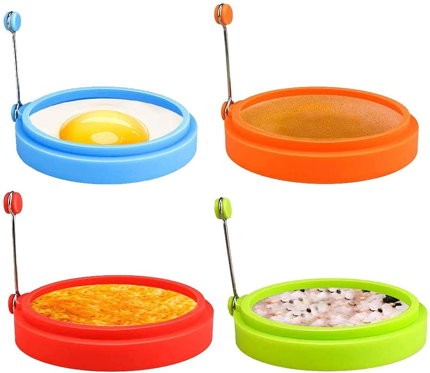 Silicone Egg Rings, 4 Inch Food Grade Egg Cooking Rings, Non Stick ...