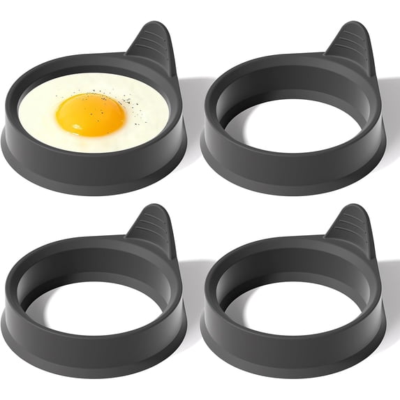 Silicone Egg Rings for Cooking, 4 Pack Egg Molds with Leak-Proof Design ...