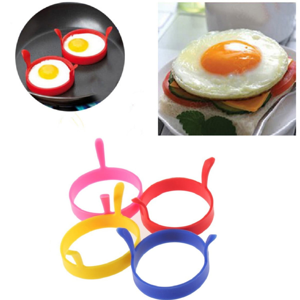 Silicone Egg Rings, Food Grade Egg Cooking Rings, Non Stick Fried Egg ...
