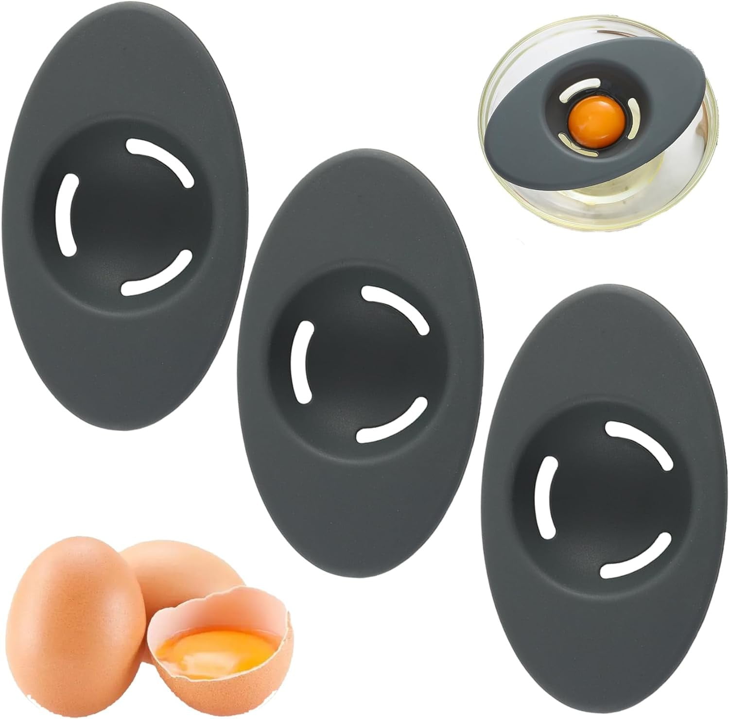 Major Deals, Deals up to 50% off Silicone Egg Separators, Food-Silicone Egg White Separator, 3 ...