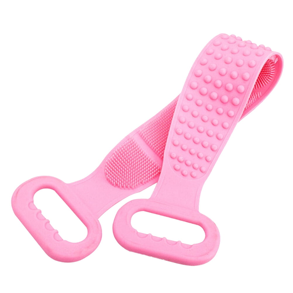 Silicone Exfoliate Pull Back Scrubber Long Bath Body Rub Brush Massager