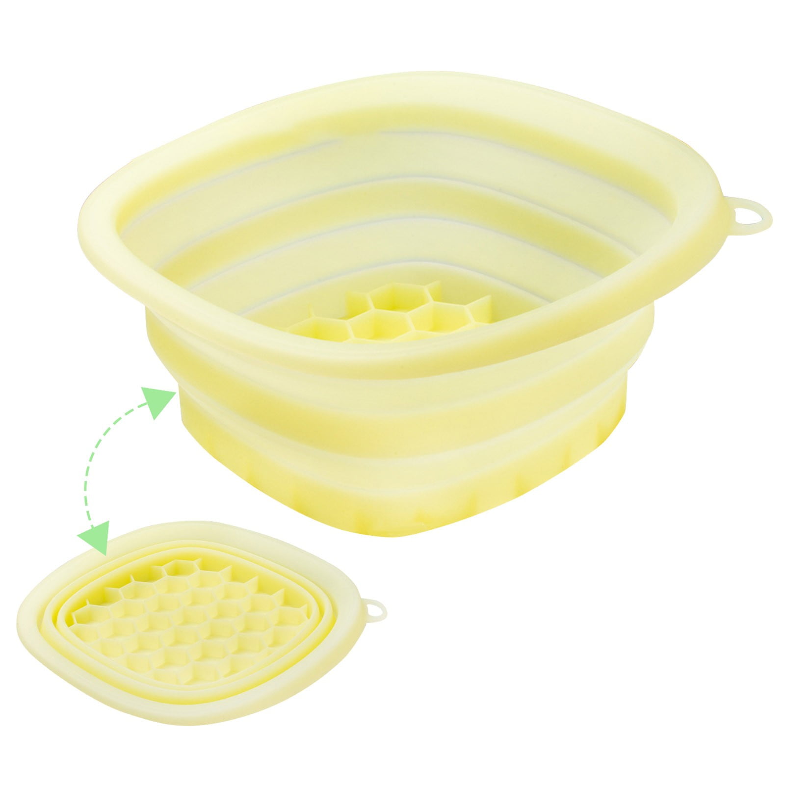Silicone Face Ice Bath Bowl Built In Tray Portable Foldable Facial ...