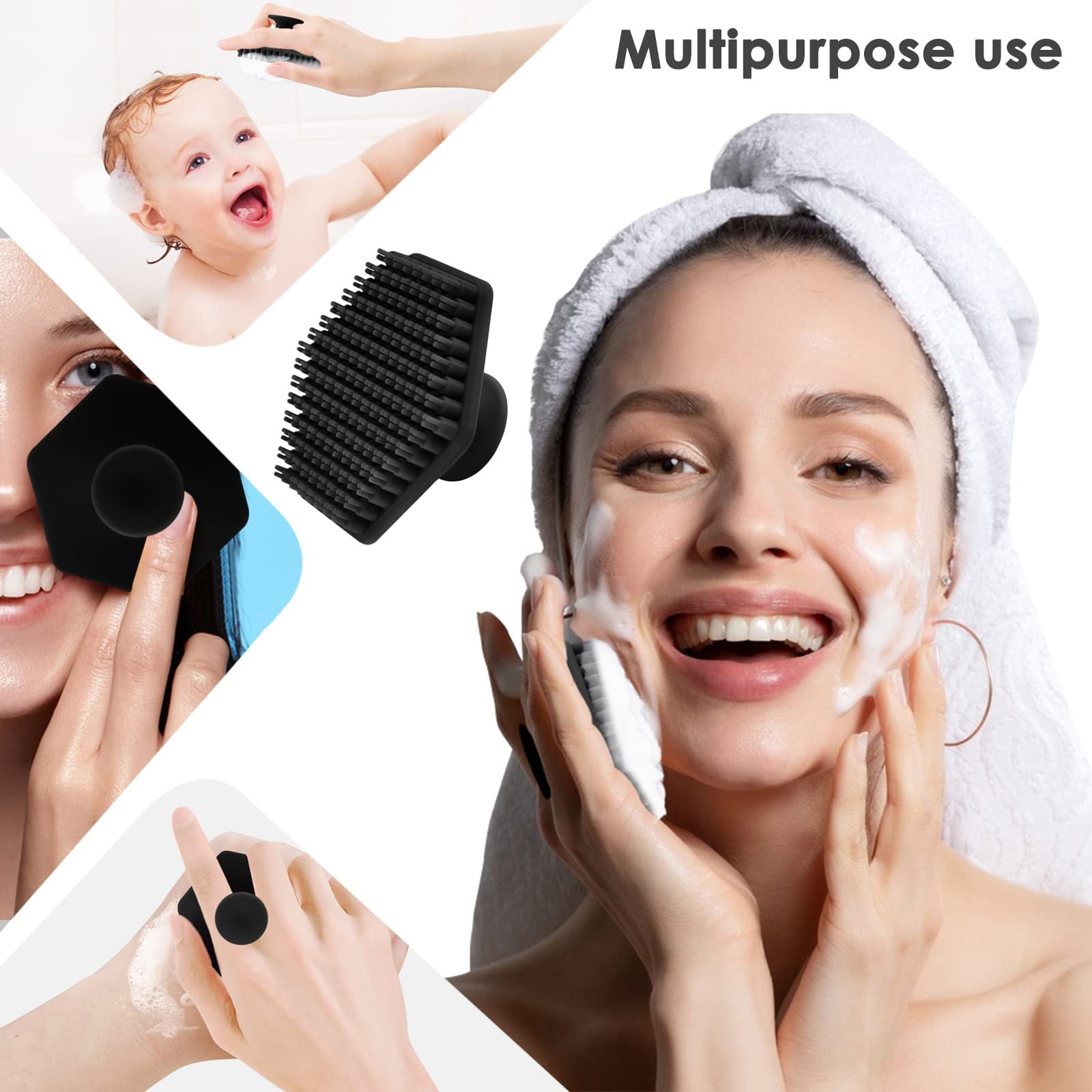 Silicone Face Scrubber New Upgrade Gentle Rubber Face Scrubber ...