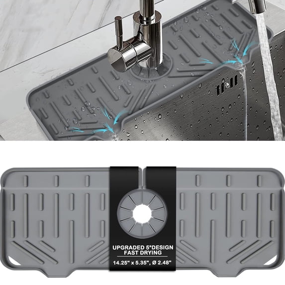 Silicone Faucet Mat 14.25 x 5.35 Inches Counter & Drying Mat - Walmart.com