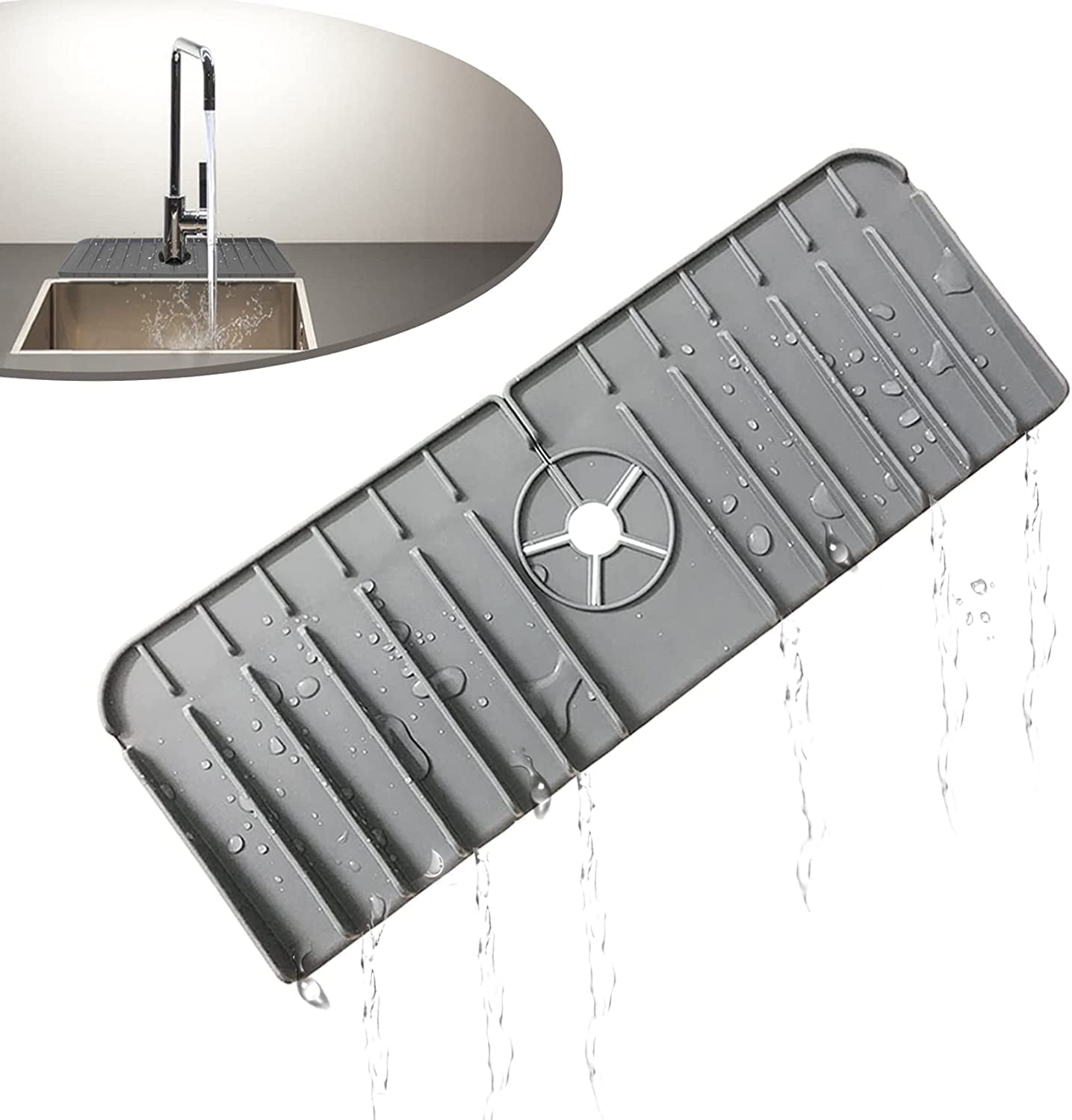 Silicone Faucet Mat For Kitchen Sink. Splash Water Catcher Mat. Sink ...