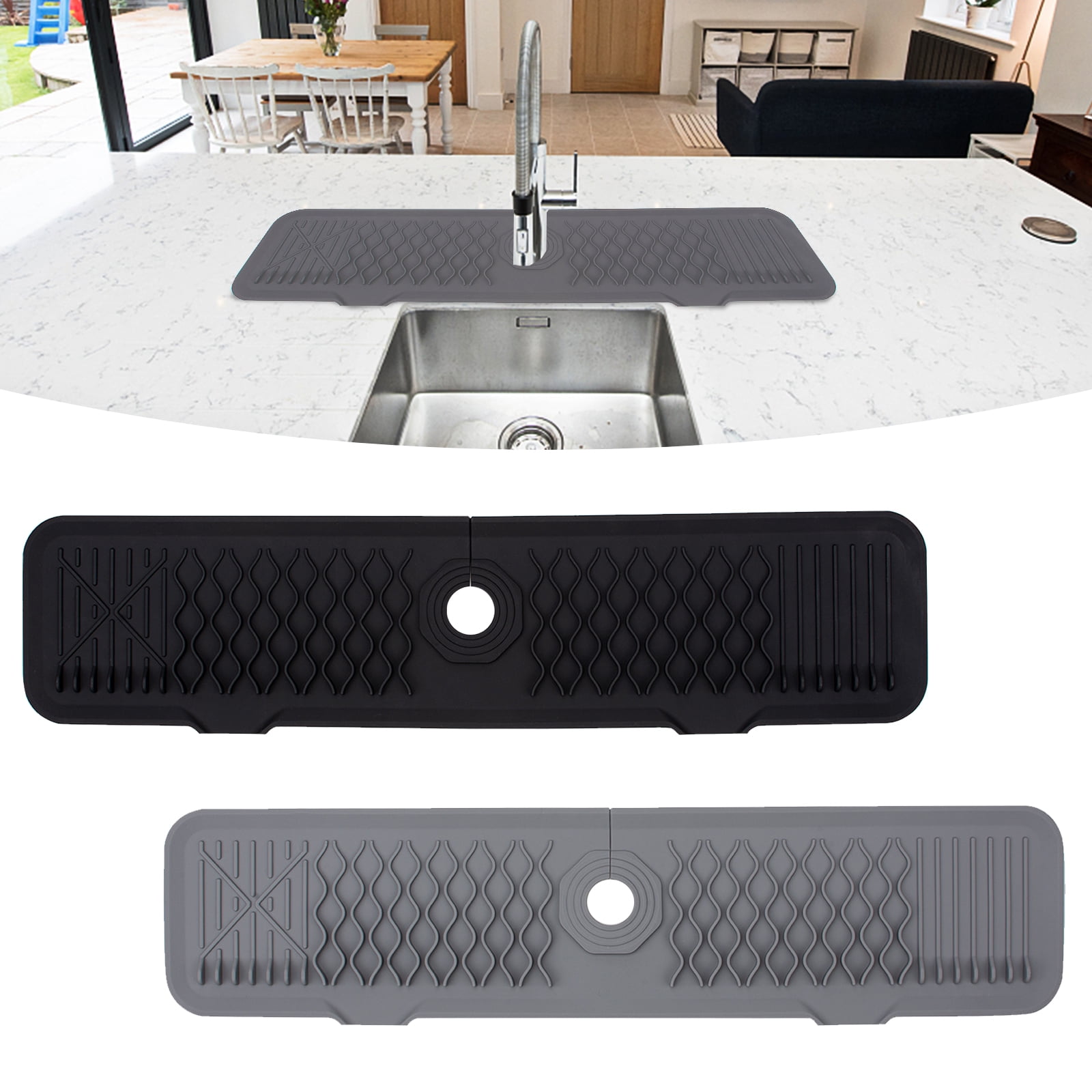 Silicone Faucet Protector Mat Water Catcher Mat Drip Protector Splash ...