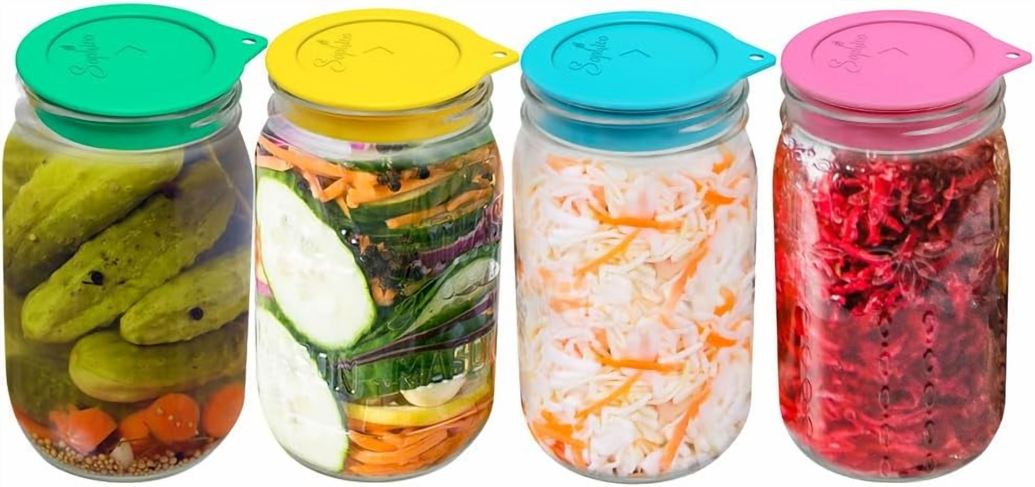 Silicone Fermenting Lids, Waterless Airlock Fermentation Tops Mason Jar ...