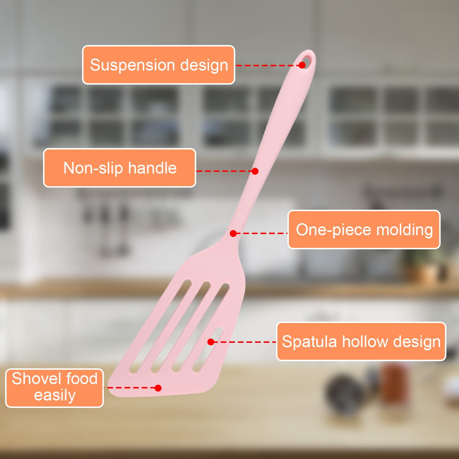 Silicone Wok Spatula, Upgrade Nonstick Spatula Turner Heat Resistant ...