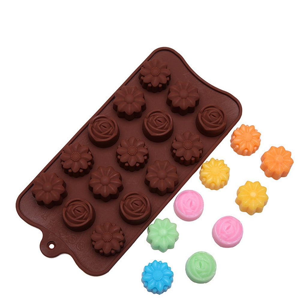 Silicone Flower Rose Chocolate Cake Mold 22x10.5x1.5cm Temperature ...