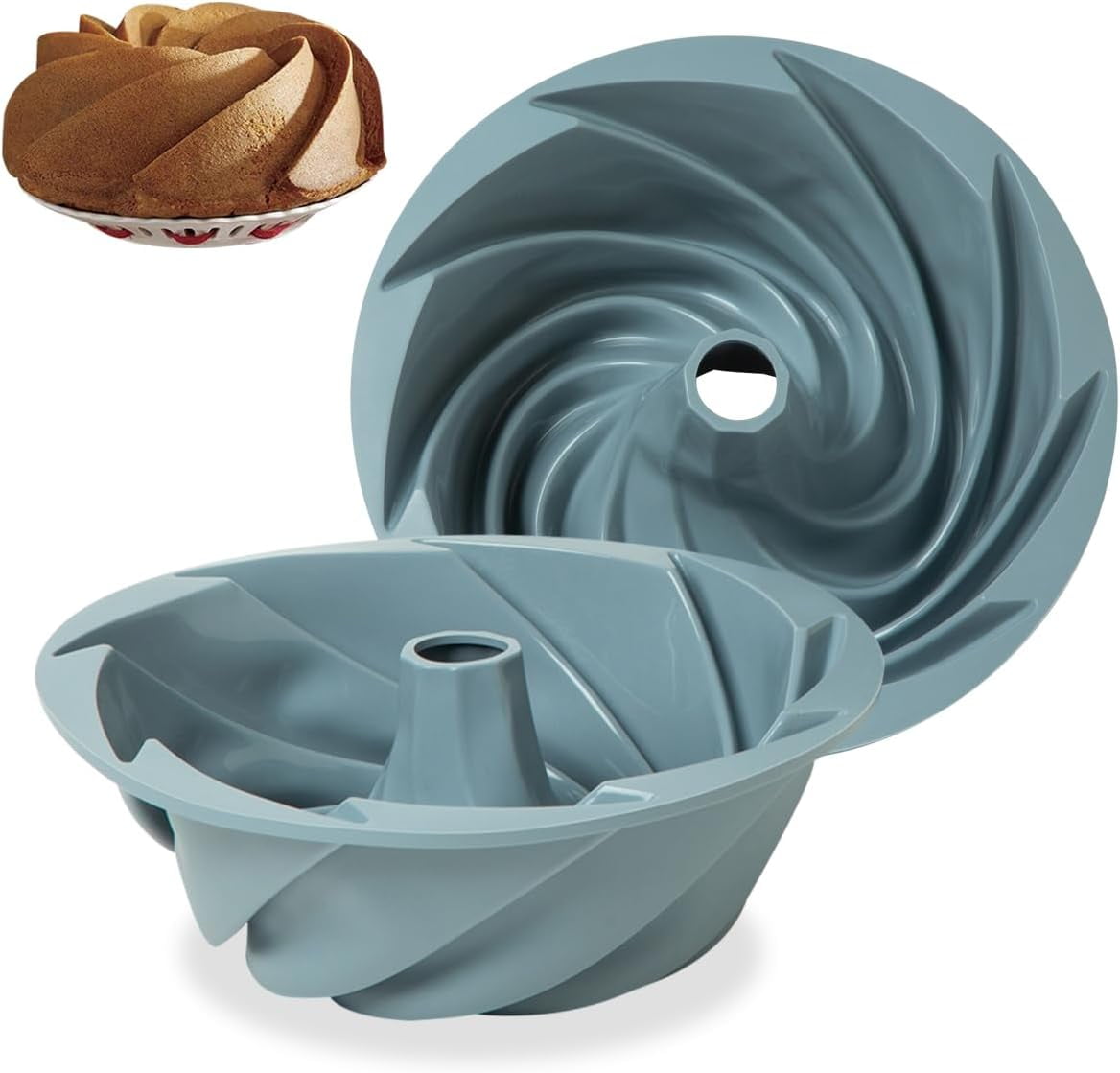 Silicone Fluted Pans, 2PCS Non-stick TIFOR Pan Baking Molds, Perfect ...