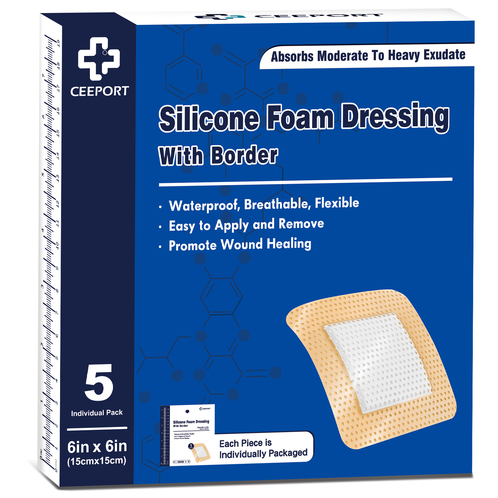 Smith & Nephew Foam Dressing 3X3” Square Adhesive with Border ...