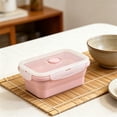 Silicone Foldable Bento Box 550ml Pink Countertop daily ingredient ...