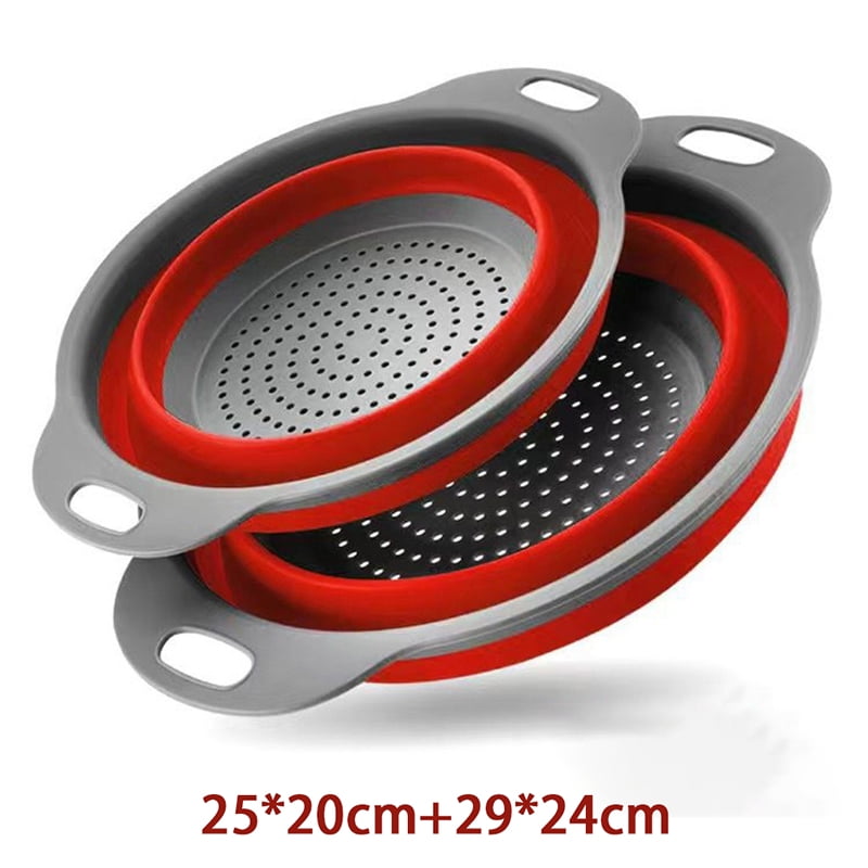 Silicone Folding Drainer Basket Portable Kitchen Strainer Fruit ...