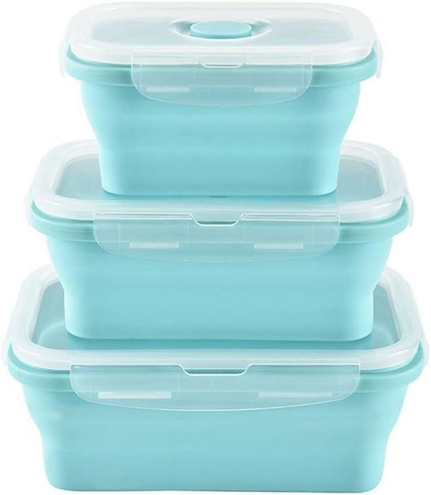 Silicone Folding Food Storage Containers, Portable Collapsible Lunch ...