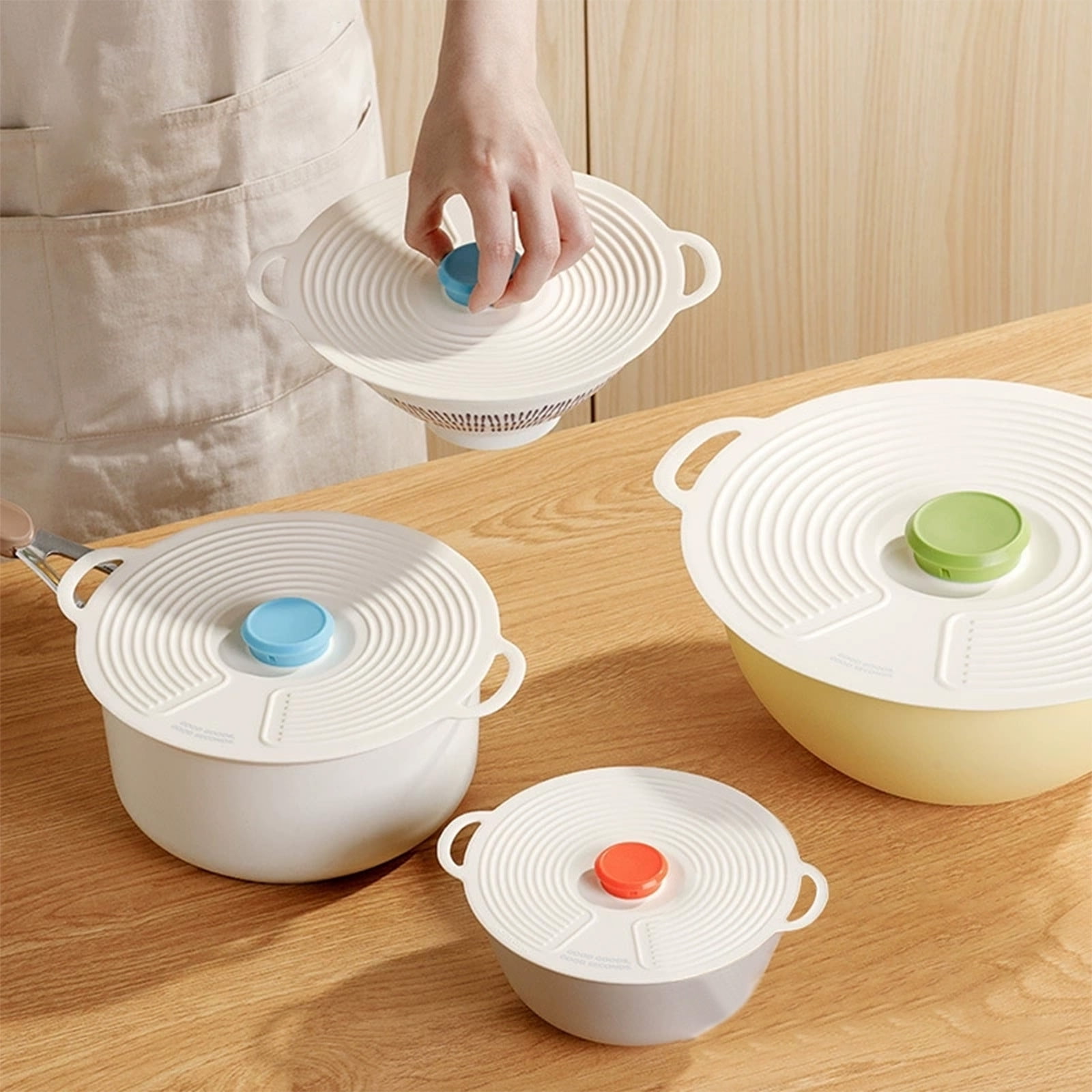 Silicone Food Cover Set | Reusable Fresh Keeping Bowl & Plate Lid ...