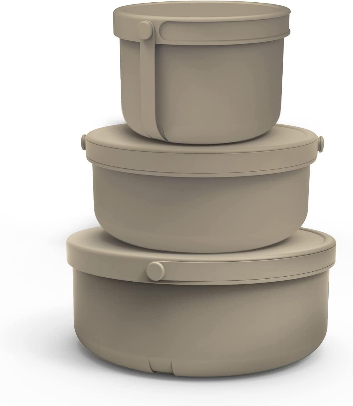 Silicone Food Storage Bowl Large Lunch Container with Leakproof Strap ...