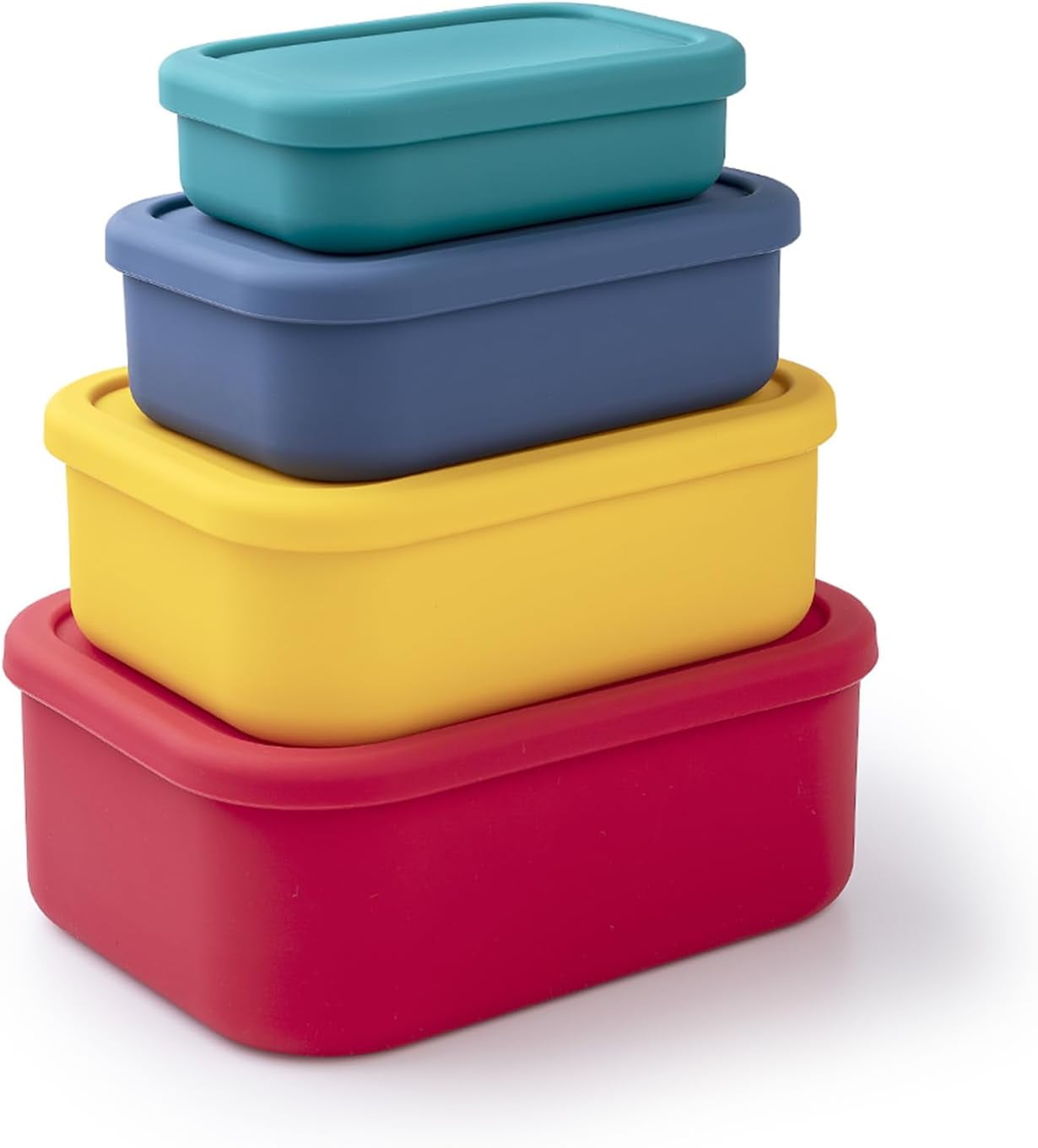 Silicone Food Storage Containers with Lids Set 4 Sizes and Silicone ...