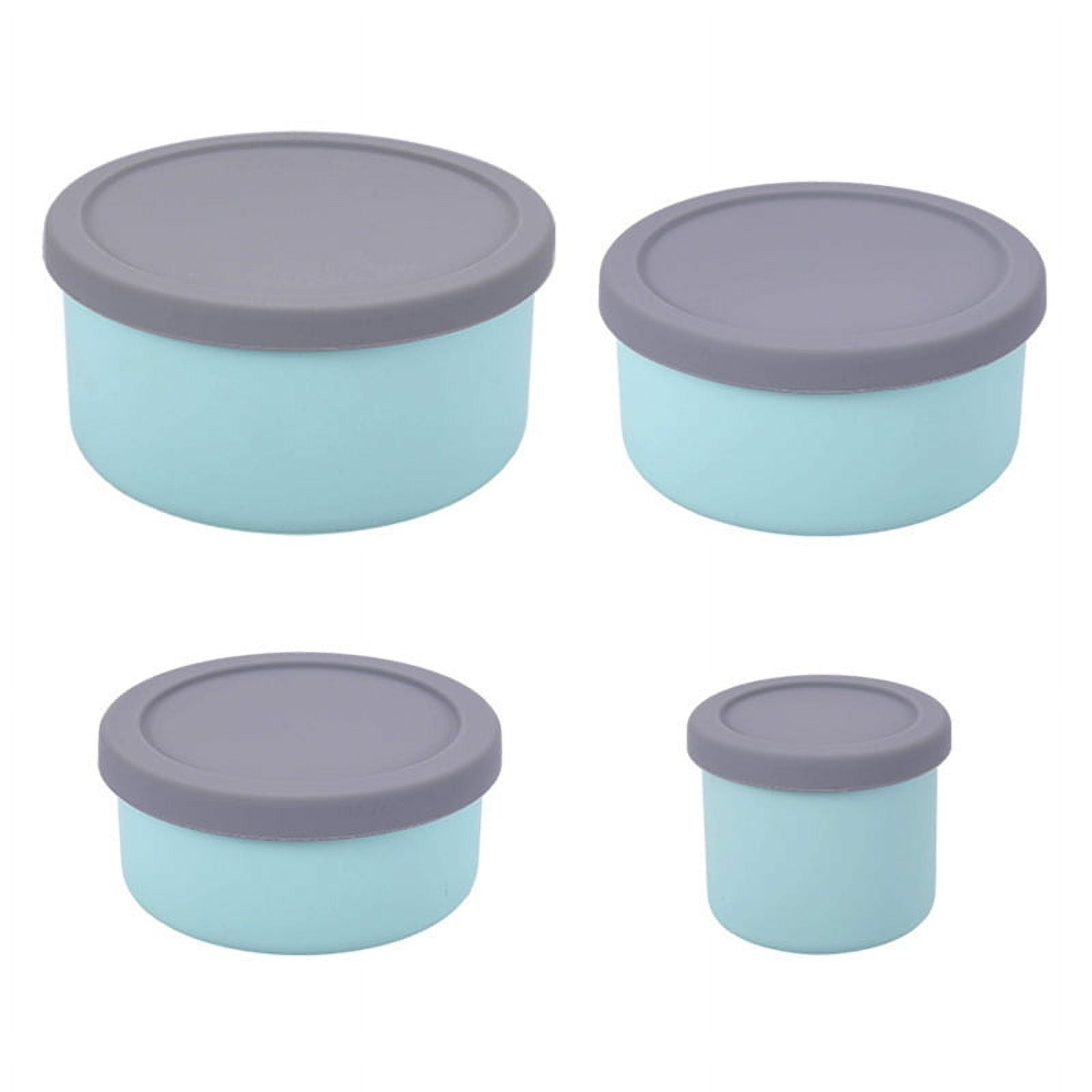 Silicone Food Storage Containers with Lids Leak Proof Space Saving ...