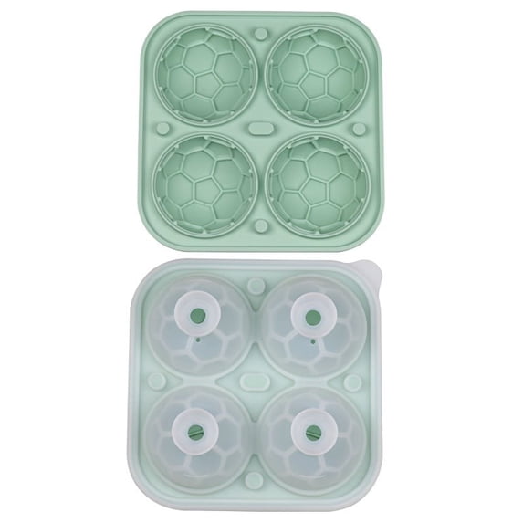 Silicone Football Ice Puck Molds, 4 Cavity Large Ice Cube Tray, BPA ...