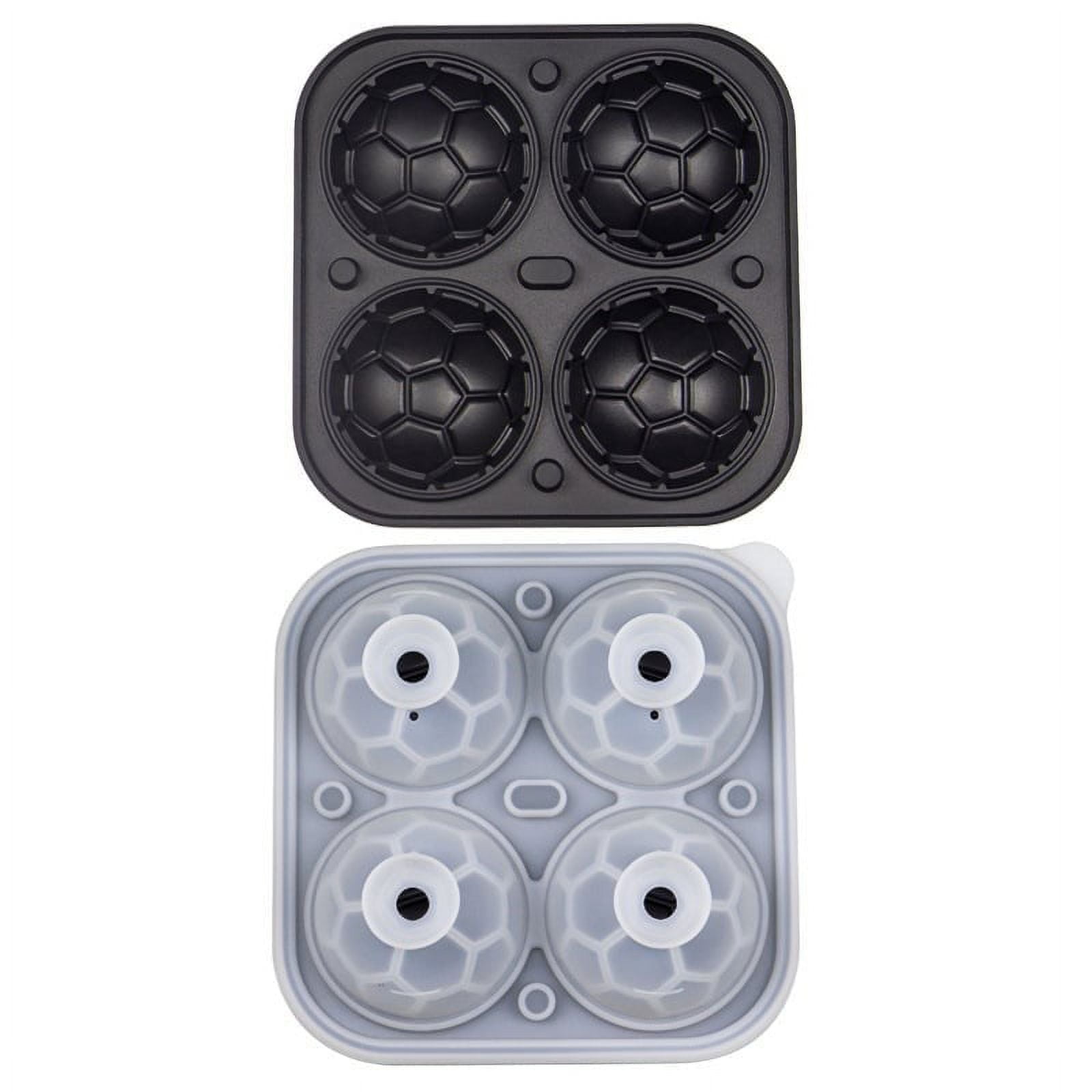 Silicone Football Mold Black - 4 pcs Whiskey Glass Ice Cubes ...