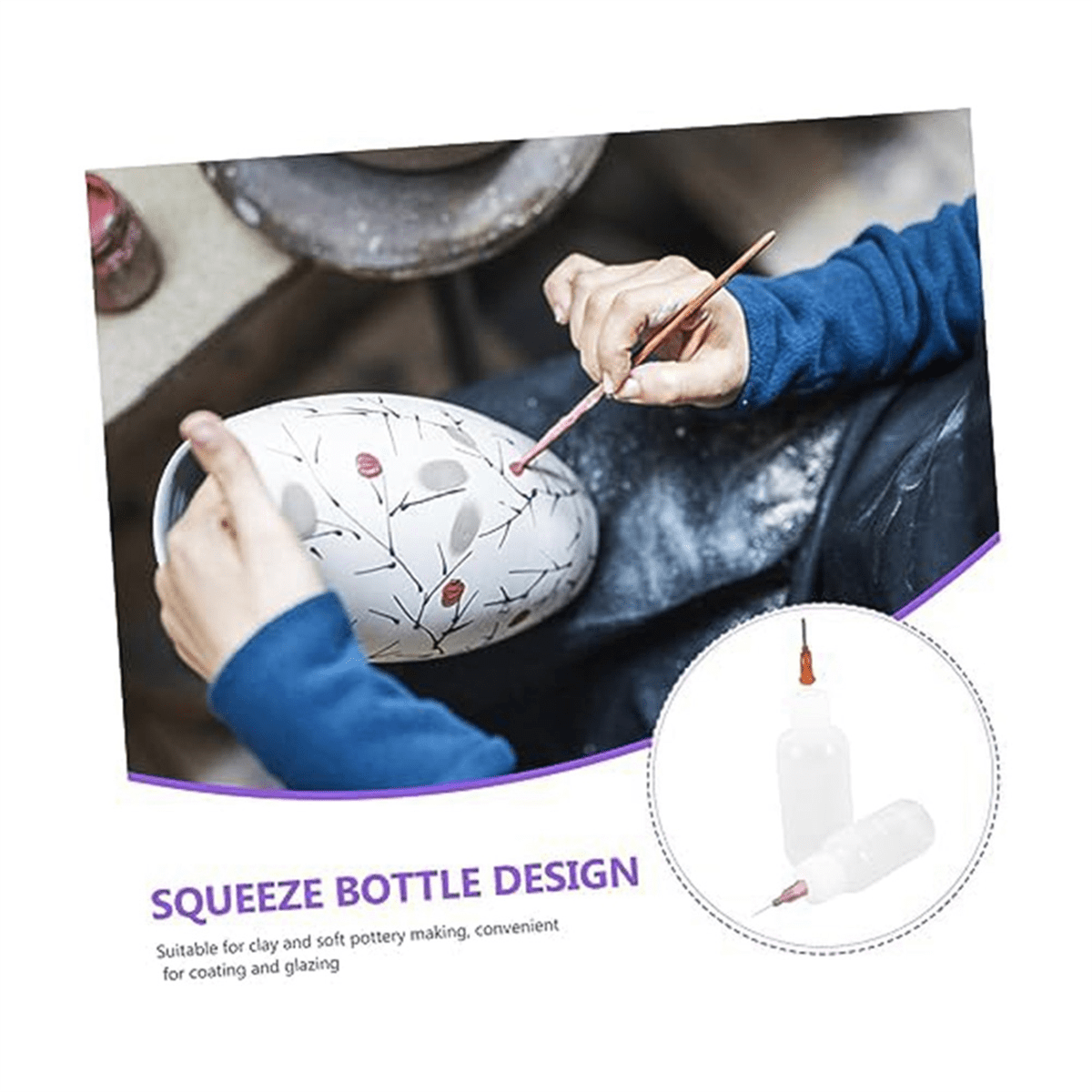 Silicone Free Glaze Needle Bottle Applicator Craft Pottery Glaze ...