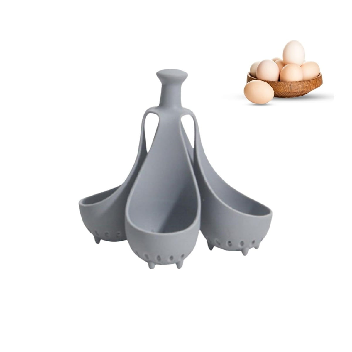 Silicone Freestanding Egg Boiler,1Pack Portable Egg Cooker for Poached ...