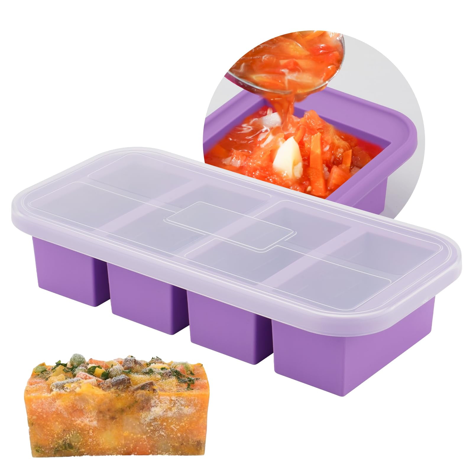 Silicone Freezer Molds With Lids,Silicone Soup Freezer Container Molds ...