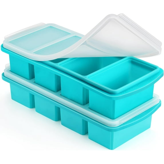 Silicone Freezer Tray with Lid - 1 Cup Silicone Food Freezers Tray ...