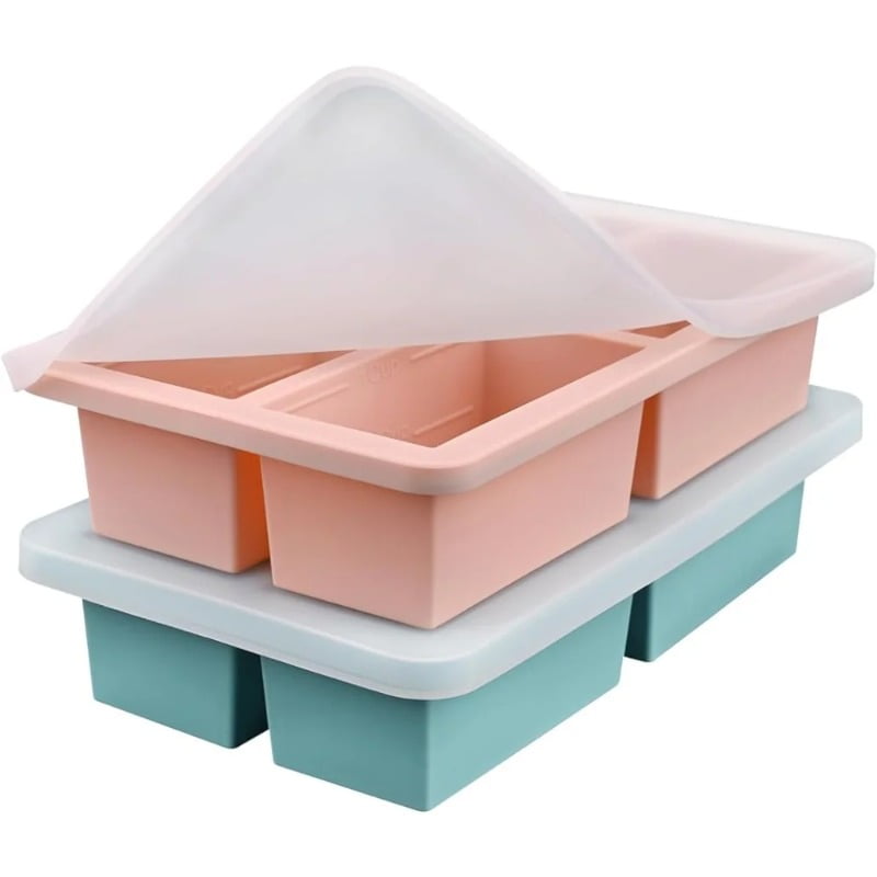 Silicone Freezer Tray With Lid, Freezer Container Molds for Soup and ...