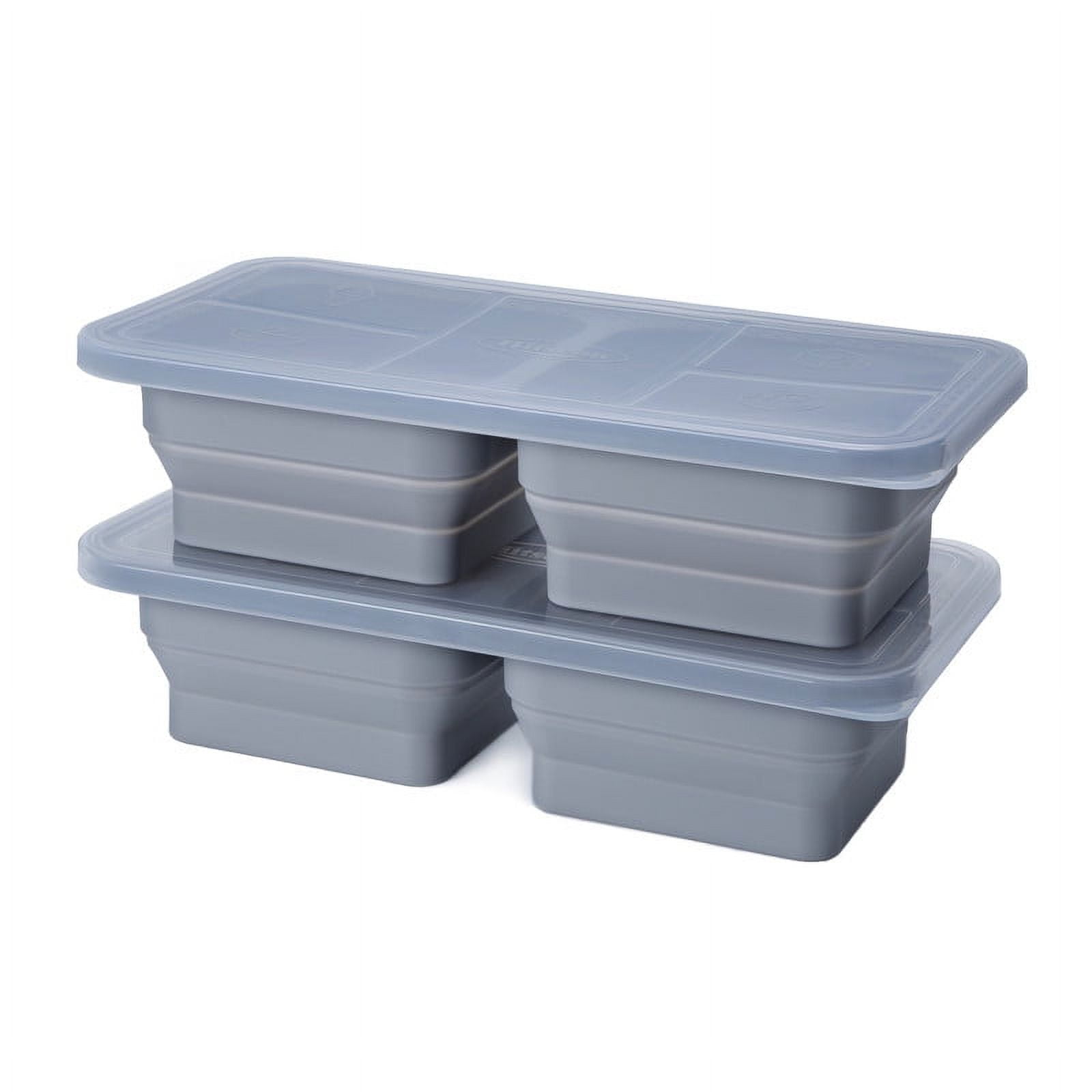 Silicone Freezer Tray with Lid, Hitseon 4-Cup (1000ml) Extra-Large ...