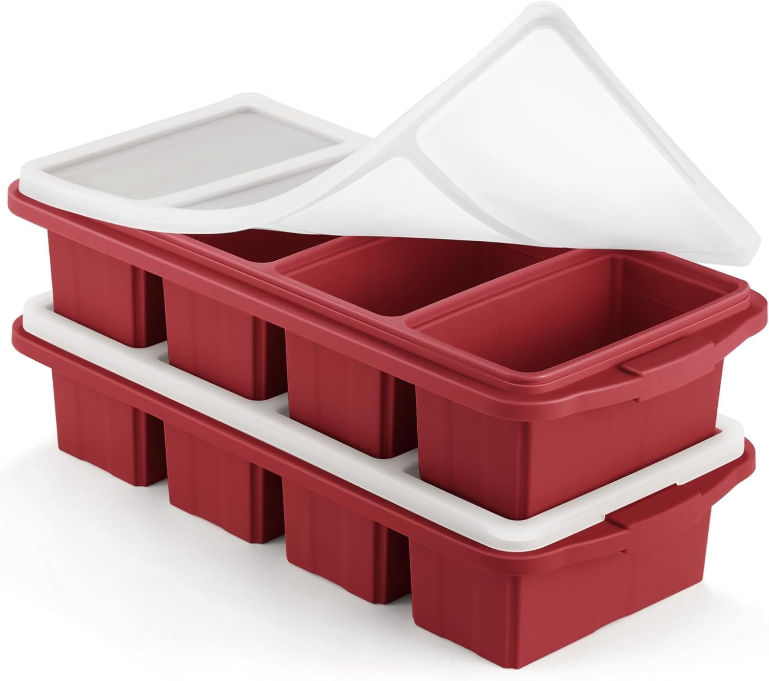 Silicone 4-Cavity Freezer Food Storage with Lid Ice Cube Tray - Walmart.com