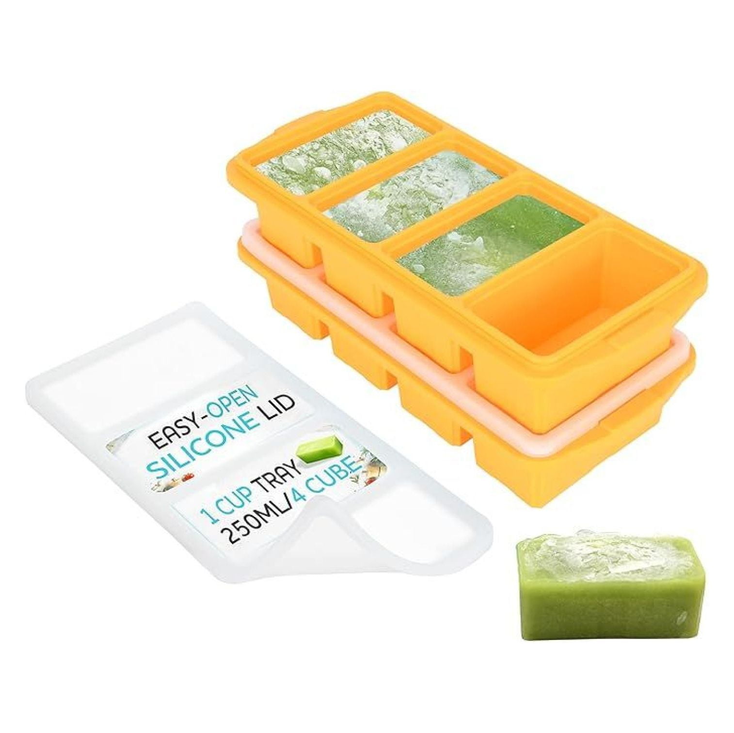 Silicone Freezer Tray With Lid - Soup Freezer Container molds - Large ...