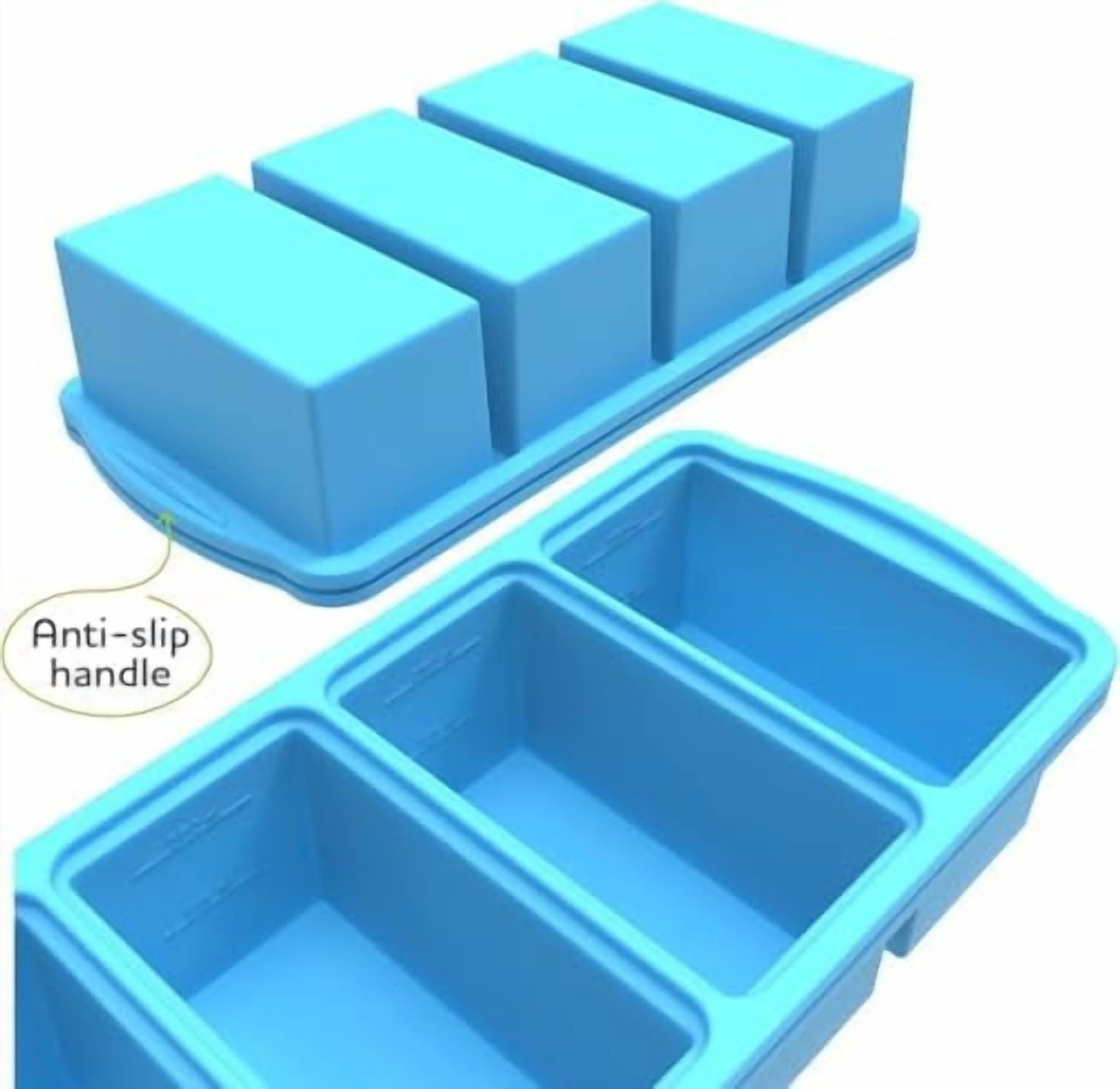 Silicone Freezer Trays with Lid,1-cup Soup Freezer Container large Ice ...