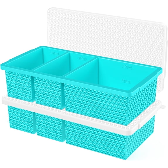 Silicone Freezer Trays with Lid (2-Pack), 1-Cup & 2-Cup Silicone Molds ...