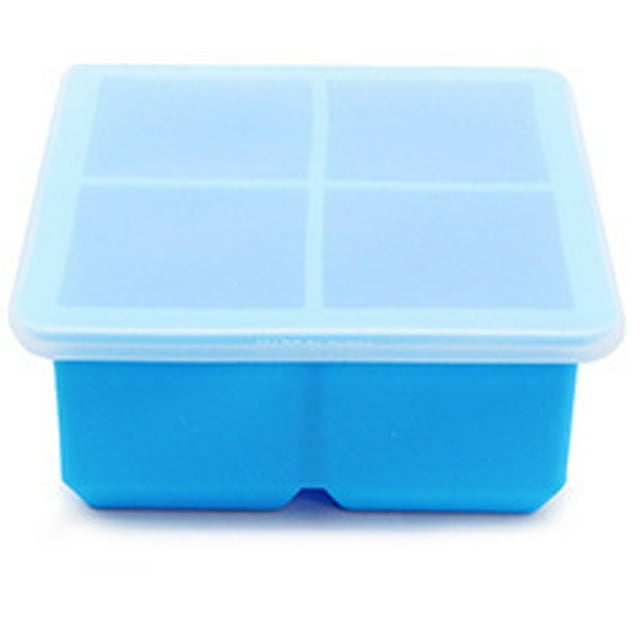Silicone Food Prep Ice Storage Tray with Lid, Reusable Freezer ...
