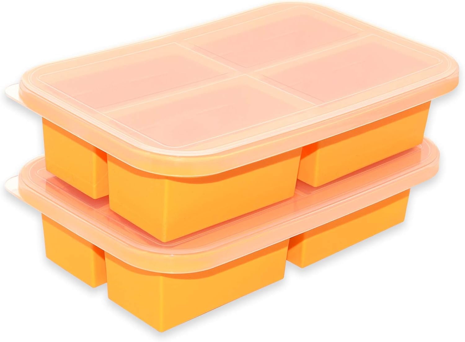 Silicone Freezing Trays with Lid, Easy-Release Freezer Molds for Soup ...