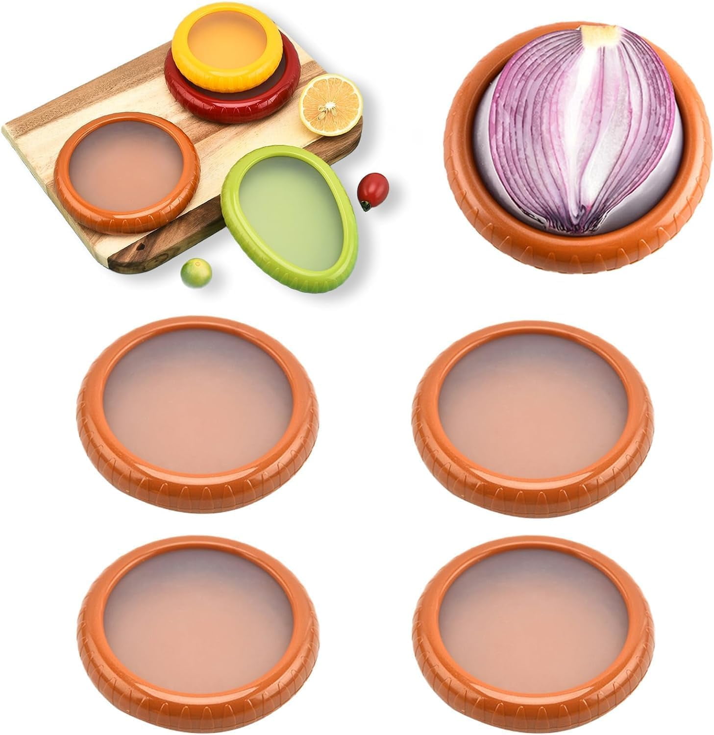 Silicone Fruit Storage Box, 4Pack Reusable Fruit and Vegetable Storage ...