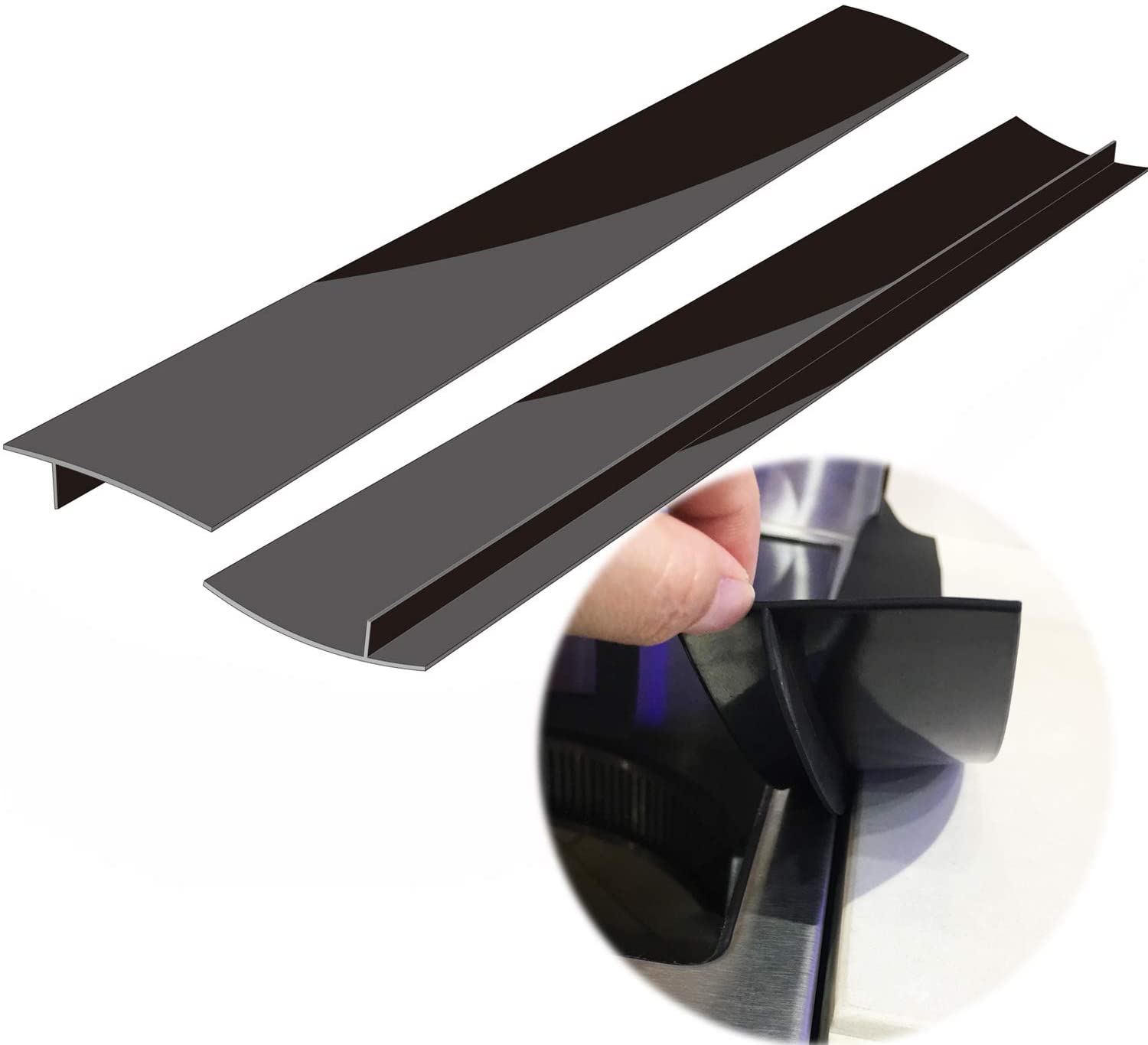 Silicone Gap Cover, (2 Pack) Silicone Gap Stopper Kitchen Stove Counter ...