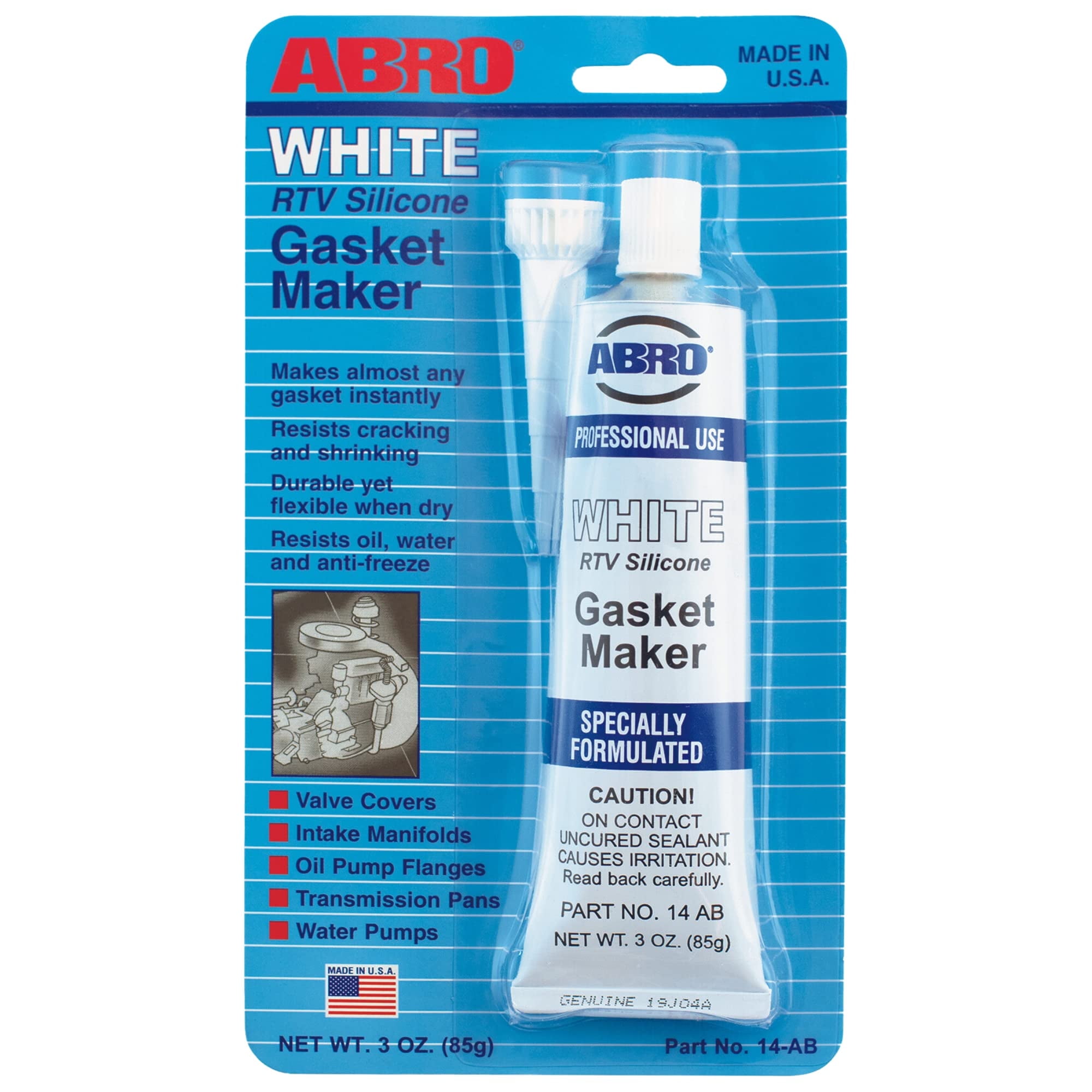 Silicone Gasket Maker White 3 oz. ABRO - Walmart.com