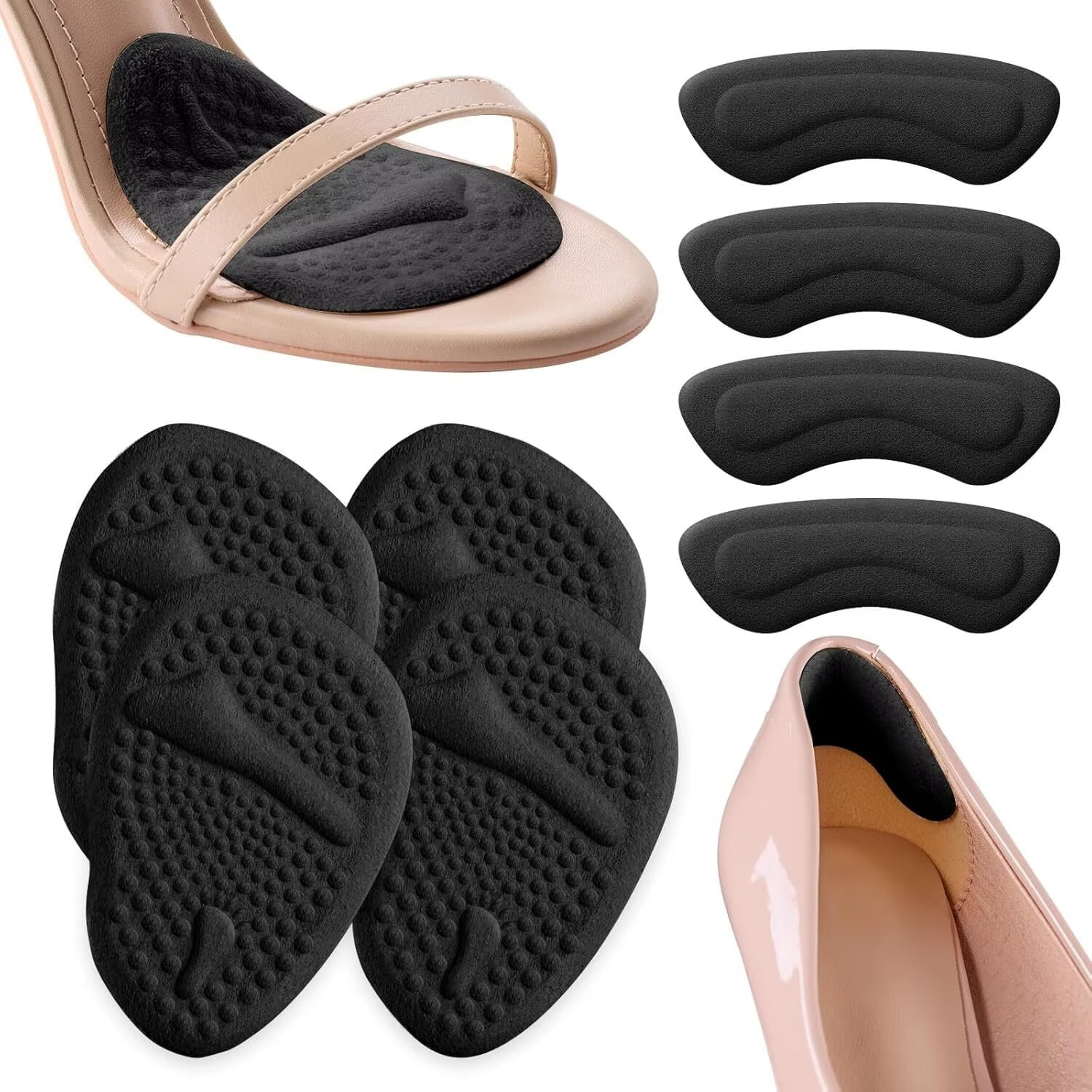 Silicone Gel Heel Cups - Shoe Inserts for Plantar Fasciitis, Sore Heel ...